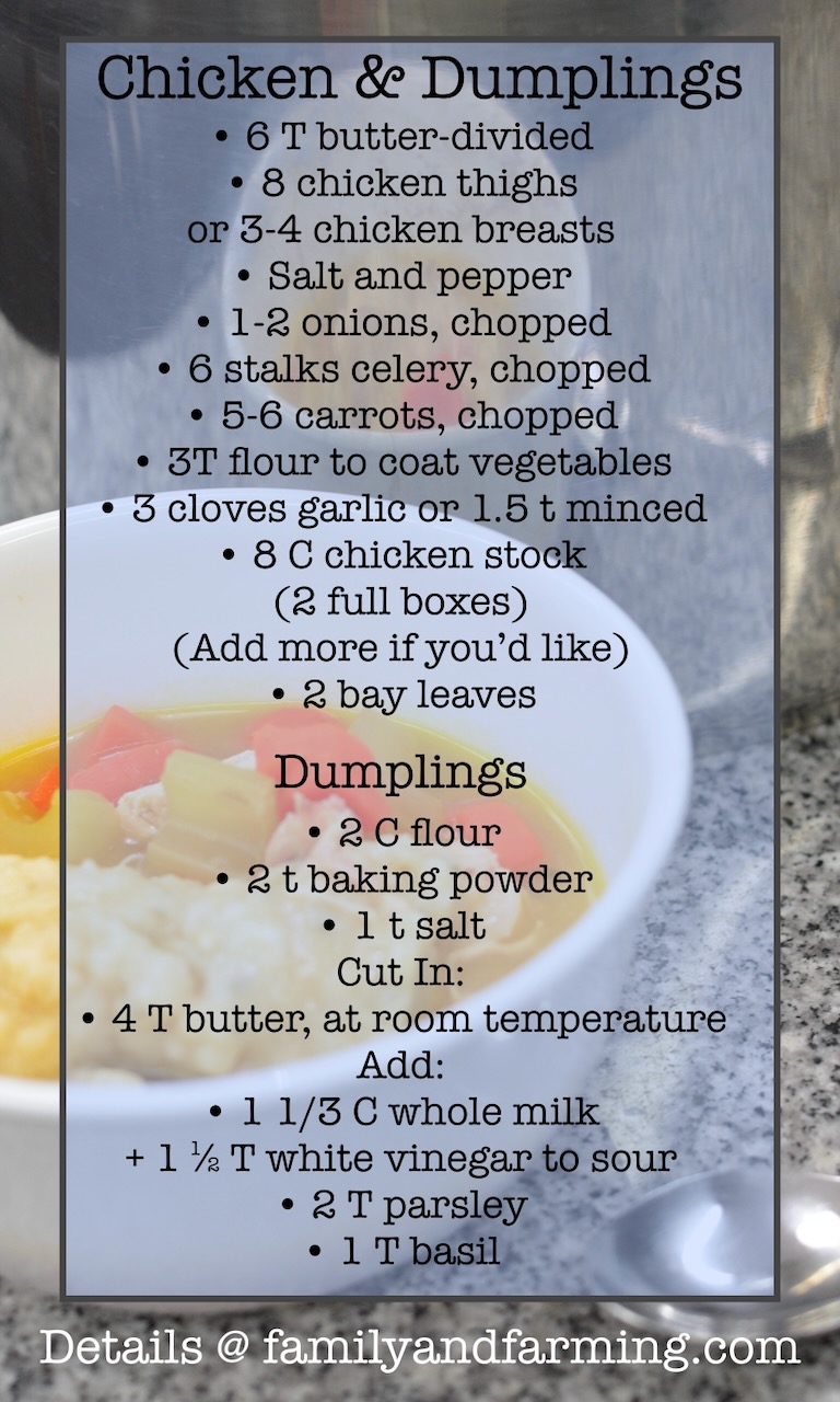 Chicken and Dumplings • Family and Farming